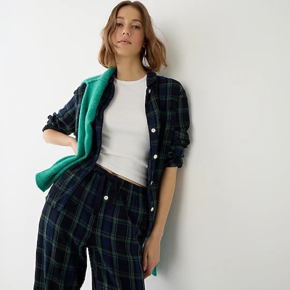 J. Crew | Intimates & Sleepwear | Jcrew Flannel Longsleeve Pajama Set ...